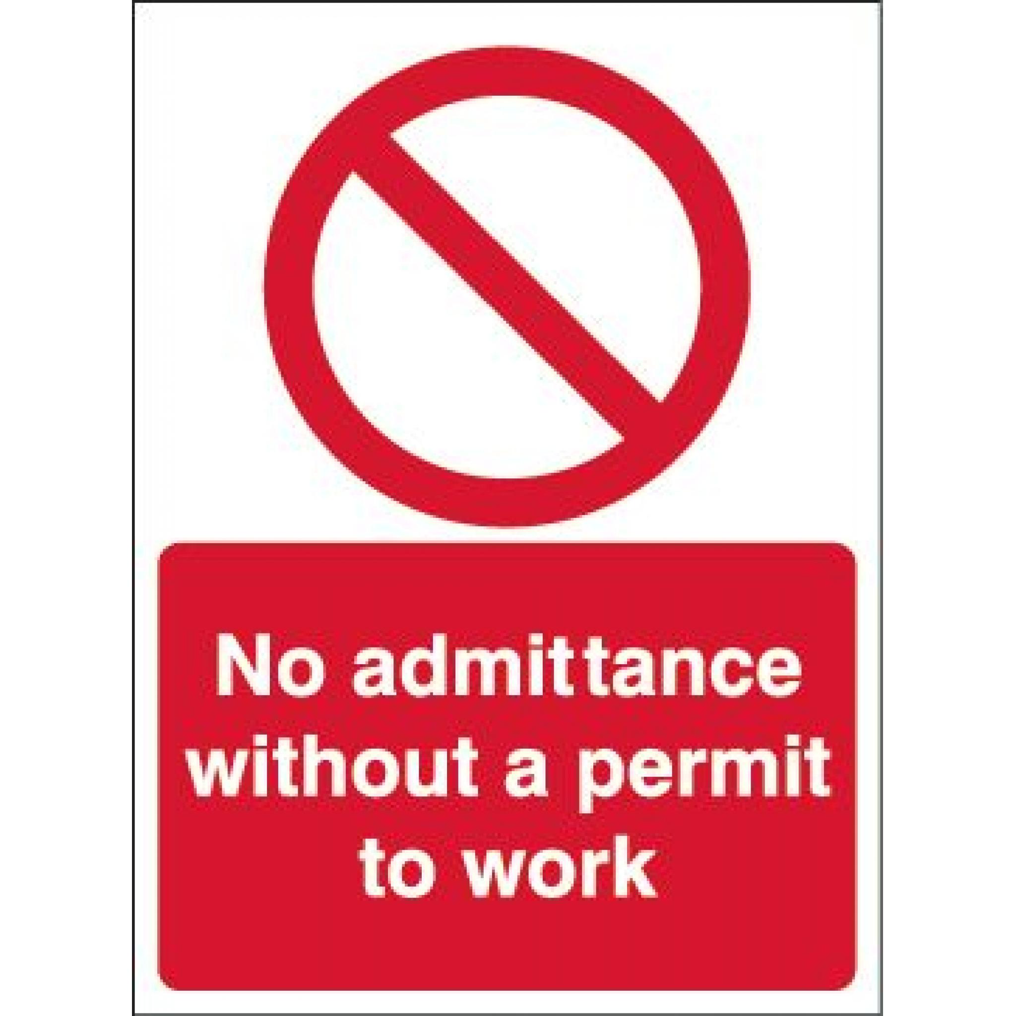 No admittance without a permit to work